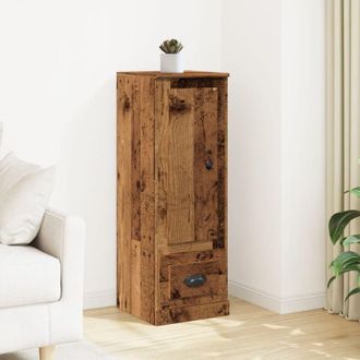 vidaXL Vidaxl - Buffet haut en bois ding&eacute;nierie vieux bois 36x35,5x103,5 cm - Surface r&eacute;sistante &agrave; lhumidit&eacute; - Grand espace de rangement