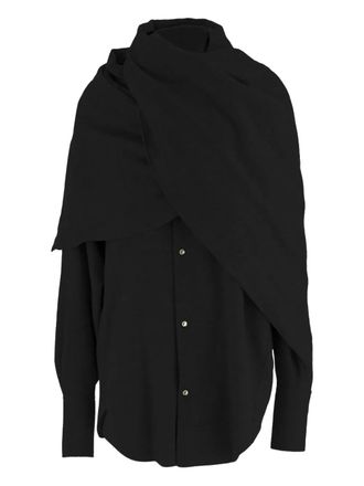 Darkpark chemise en laine &agrave; design superpos&eacute; - Noir