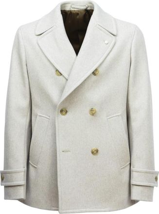 Luigi Bianchi Mantova Wollmantel mit doppelter Knopfleiste - - Jackets - Herren - Beige - XL