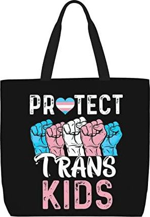 Generic Sac Fourre-Tout Prot&eacute;ger Les Enfants Trans Sac Tissu Pliable Avec Poign&eacute;es Sacs En Toile &Eacute;paule, Pour &Eacute;cole, Voyage, Burea, Shopping