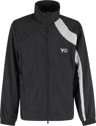 Yohji Yamamoto Homme, Vestes, Noir, Taille: S Raw Edge 3 Stripes Nylon Shell Jacket