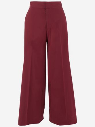 SA SU PHI Womens Wide-Leg Trousers Bordeaux Cotton
