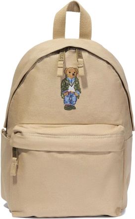 Ralph Lauren Homme, Sacs, Beige, Taille: ONE Size Sac &agrave; dos en coton avec broderie Teddy