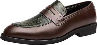 Generic Chaussures Homme Cuir Oxfords Derby Elegant Chaussures à TêTe Ronde Chaussure Cuir Low Classique Vintage Casual Commercial Mode pour Le Travail Costum