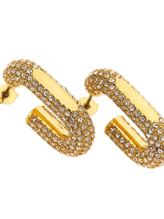 Paco Rabanne Crystal-Pav&eacute; U-Shaped Earrings - Gold