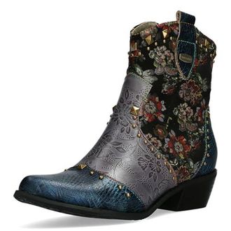 Laura Vita Bottines Femme Hicnio 20, Pointure:38 EU, La Couleur:Bleu