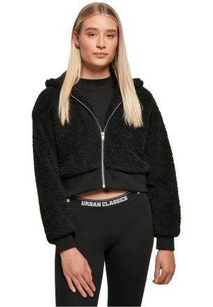 Urban Classics Damen Ladies Short Oversized Sherpa Jacket Jacke, Black, 4XL