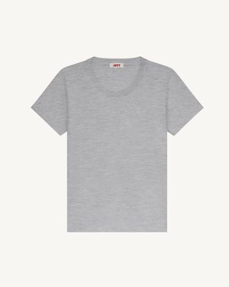 Jott T-shirt col rond femme en coton Gris chin&eacute; Angel - Taille XS