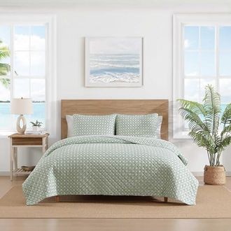 Tommy Bahama Bettw&auml;sche-Set f&uuml;r Doppelbett/Queen-Size-Bett, luxuri&ouml;se Bettw&auml;sche mit passenden Kissenbez&uuml;gen, Coastal Inspired Room Essentials (Bahama Diamond Isle