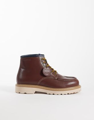 Tommy Jeans Archive Premium-Leder-Schn&uuml;rstiefel in Braun