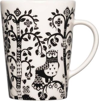 iittala Taika Tasse, aus Vitroporzellan, in der Farbe Weiß-Schwarz, spülmaschinengeeignet, Maße (H x B x L): 10 x 10,2 x 7,7 cm, Volumen: 0,3 l, 1070923