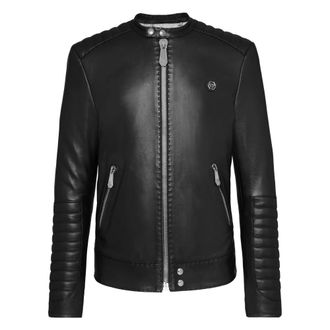 Philipp Plein Homme, Vestes, Noir, Taille: M Moto Jacket Iconic Plein