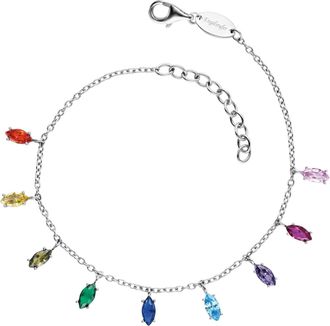Engelsrufer Armband aus Sterlingsilber mit Zirkoniasteinen Multicolor, Länge: 17cm + 3cm, ERB-FLY-ZIM
