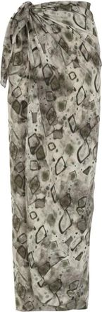 Cortana Pareo Seidenrock mit Diamantmuster - - Skirts - Damen - Grau - XL