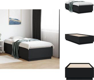 vidaXL Bettgestell Schwarz 75x190 cm Holzwerkstoff - Bettes Gestell - Holzrahmen Bett - Doppelbett - Singlebetten - Schlafzimmer Möbel