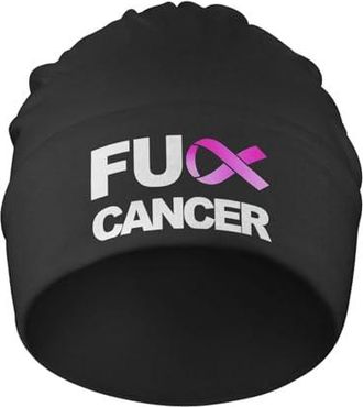 Generic Femme Homme Bonnets Tricot&eacute; Nique Le Cancer! Dr&ocirc;le De Sensibilisation Au Cancer du Sein Bonnet dhiver Mode Bonnets De Ski Classique Bonnet &Agrave; Revers po