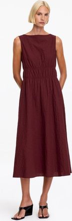 Arket Kleid Aus Seersucker -Rot