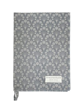 Krasilnikoff Geschirrtuch, Trockentuch, K&uuml;chentuch - Bouquet Dusty Blue - Baumwolle - 70 x 50 cm