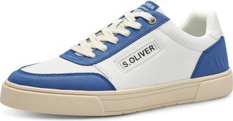 s.Oliver Herren Sneaker flach zum Schnüren Freizeit, Mehrfarbig (White/Ocean), 46 EU