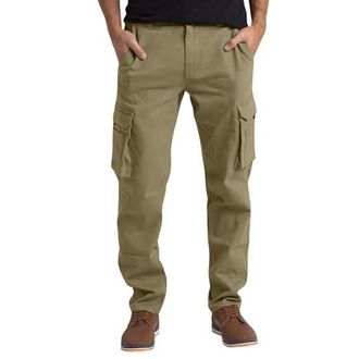 Generic Pantalon cargo classique en serg&eacute; serg&eacute; pour homme - Avec poches - Cordon de serrage - Pantalon de travail - Baggy - Couleur unie - Avec poches - Cord