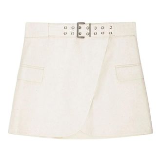 Ganni Melange Baumwoll Mini Rock - - Skirts - Damen - Beige - S