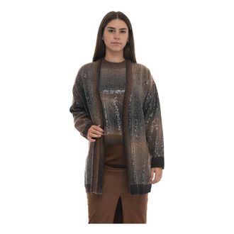 Liu Jo Longline Cardigan mit Pailletten - - Knitwear - Damen - Braun - M