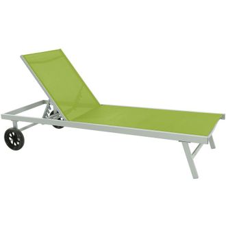 Habitat et Jardin Habitat Et Jardin - Bain de soleil Alu / Textilene Bella avec roues - Vert