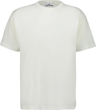 Stone Island Homme, Tops, Beige, Taille: XL Cotton Logo T-Shirt