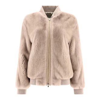 Giovi Pellicce Mink Fur Bomber Jacket - - Jackets - Damen - Beige - S