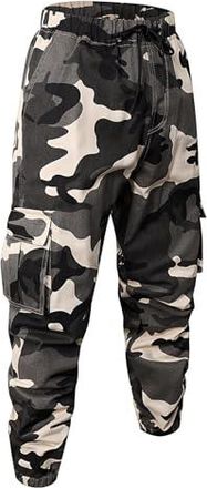 Generic Pantalon Multi Poches Homme Surv&ecirc;tement Parachute Jogpant Imperm&eacute;able Ecossais Garcon Leger &Eacute;lastique Couleur Grossesse Destockage Sarouel Dor&eacute; Chauss