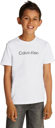 Calvin Klein Unisex Inst. Logo Ss Iu0iu00682 S/S T-Shirt, White (Bright White), 14 Jahre