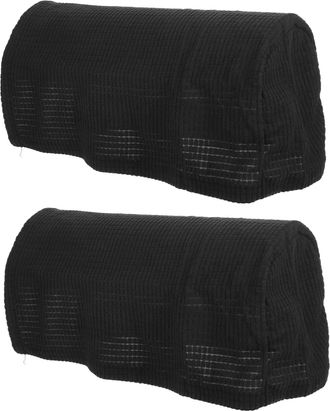TOPBATHY 2st&uuml;cke Sofa Armlehnenbezug Aus Elastischer Armlehnenschutz F&uuml;r Couch Und Sessel Stretchgewebe F&uuml;r Zuhause Und B&uuml;ro Schwarz