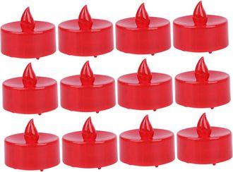 Amosfun 12stücke Teiliges Batteriebetriebenes Led Teelicht Flammenlose Sichere Dekokerzen Mit Warmweißem Licht Langlebig Und Praktisch Für Wohnzimmer Festlich