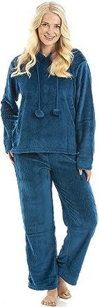 Camille Ensemble de pyjama 2 pièces super doux pour femme - Ensemble de pyjama épais en polaire de luxe pleine longueur - Manches longues avec taille élastiqu