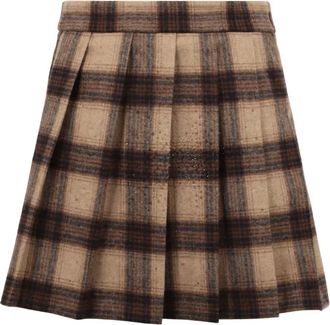 Giuseppe Di Morabito Karierter Minirock mit Falten - Nude