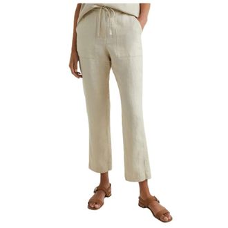 Tommy Hilfiger Leinen Boyfriend Hose - - Trousers - Damen - Beige - L