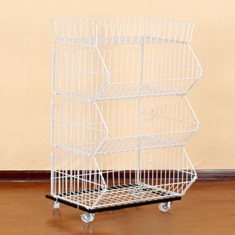 Generic Snackregal,4-5 Ablagen,freistehendes Snackdisplay,fahrbarer Aufbewahrungswagen aus Metalldraht mit 360&deg;-Rollen,f&uuml;r K&uuml;che,Einzelhandel,Lebensmittelgesc