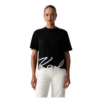 Karl Lagerfeld T-shirt Signature - Femme - Tops - Noir - Taille: 38 FR