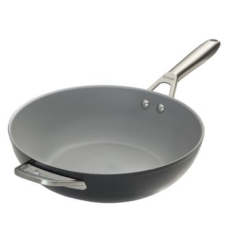 Ninja ZEROSTICK Ceramic Pro Wok, 28 cm, kratzfest, PTFE-frei, kompatibel mit allen Kochfeldern, Schwarz CW30928UK