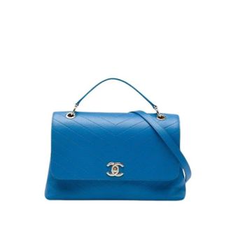 Chanel Pre-owned Top Handle Flap Bag - - Pre-owned - Damen - Blau - ONE SIZE