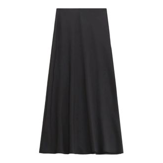 Imperial Flie&szlig;ender Maxi-Rock aus Satin - - Skirts - Damen - Schwarzk - S