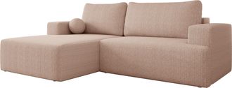 Mirjan24 Ecksofa Mivo Cord mit Schlaffunktion & Bettkasten, L-Form Schlafsofa mit Langer Ottomane, geradem Armlehne, Wohnlandschaft für Wohnzimmer & Gästezimme