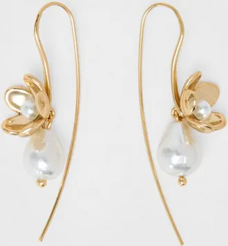 Maje Boucles Doreilles Fines &Agrave; Fleur - Dor&eacute; - Maje