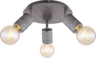 Globo Lighting Deckenlampe Esszimmerlampe Wohnzimmerleuchte Esszimmerlampe Deckenstrahler Spotleuchte, Metall Aliminium Silber, 3 Flammig, H 16 cm