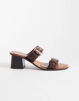 Mango Sandaletten in Braun mit Schnallendetail