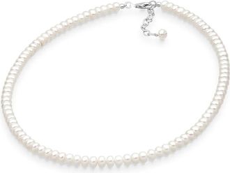 Elli Halskette - Halskette Edel S&uuml;&szlig;wasserzuchtperlen 925 Sterling S - Gr. unisize - in Wei&szlig; - f&uuml;r Damen