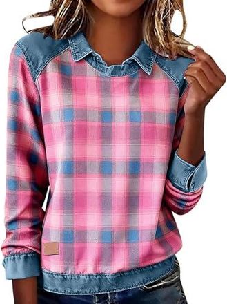 Generic Chemisier Femme Chic Et &Eacute;l&eacute;gant Coton T Shirt Confortable Manches Longues Blouse Col en V Boutonn&eacute; Haut Couleur Unie Chemisier Soft Casual Tops V&ecirc;teme