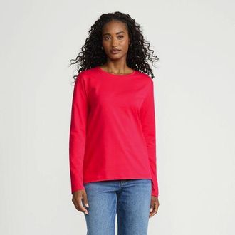 Lands End Supima-Shirt, Langarm, Damen, Gr&ouml;&szlig;e:36-38 regular, Pink, Baumwolle, by Lands End