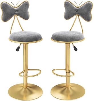 Generic Drehbare Barhocker, h&ouml;henverstellbare Tresenhocker, Esszimmerst&uuml;hle, Samt-Barst&uuml;hle mit geschwungener R&uuml;ckenlehne, K&uuml;cheninsel, Kneipe