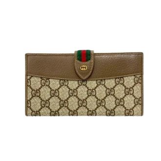 Gucci unisex, Pre-owned, Brun, Taille: ONE Size Portefeuille Long en Cuir Pre-owned